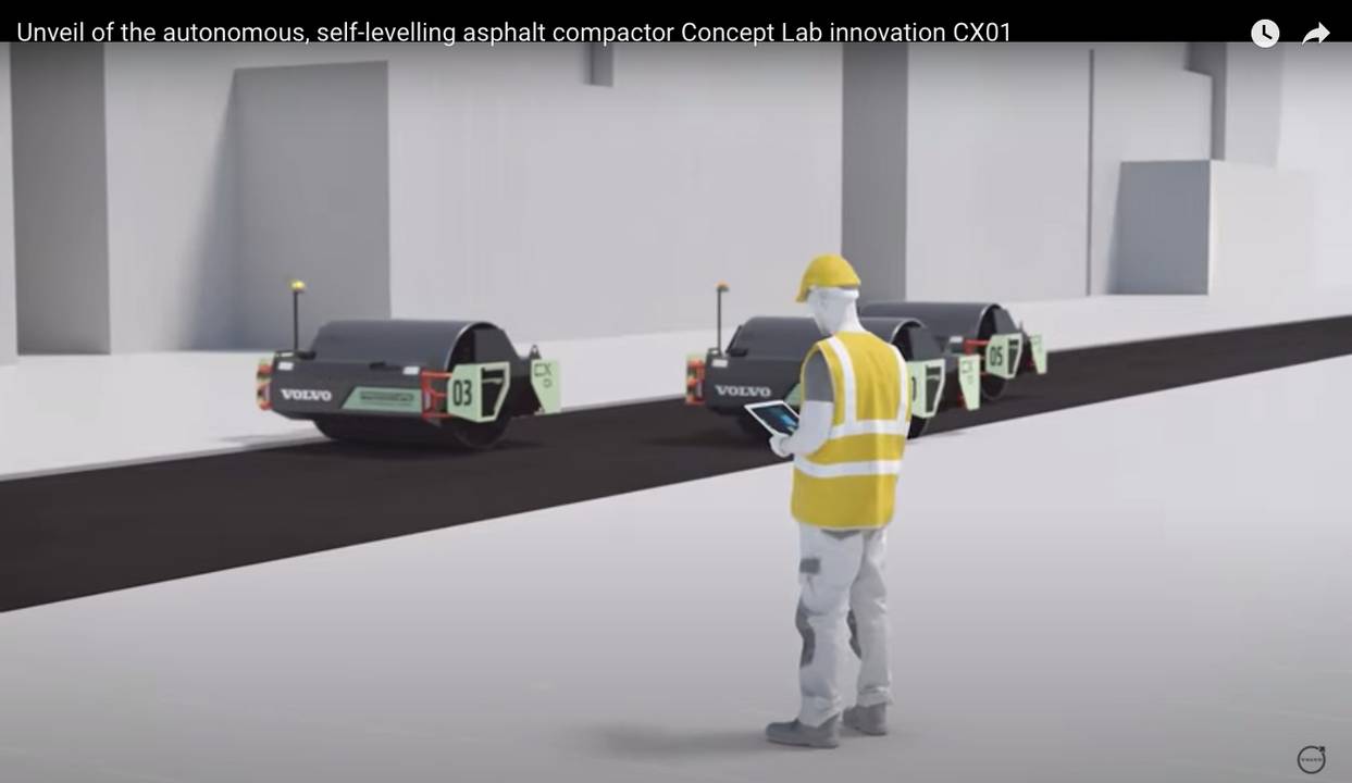 Volvo CE unveils autonomous hybrid-electric compactor concept